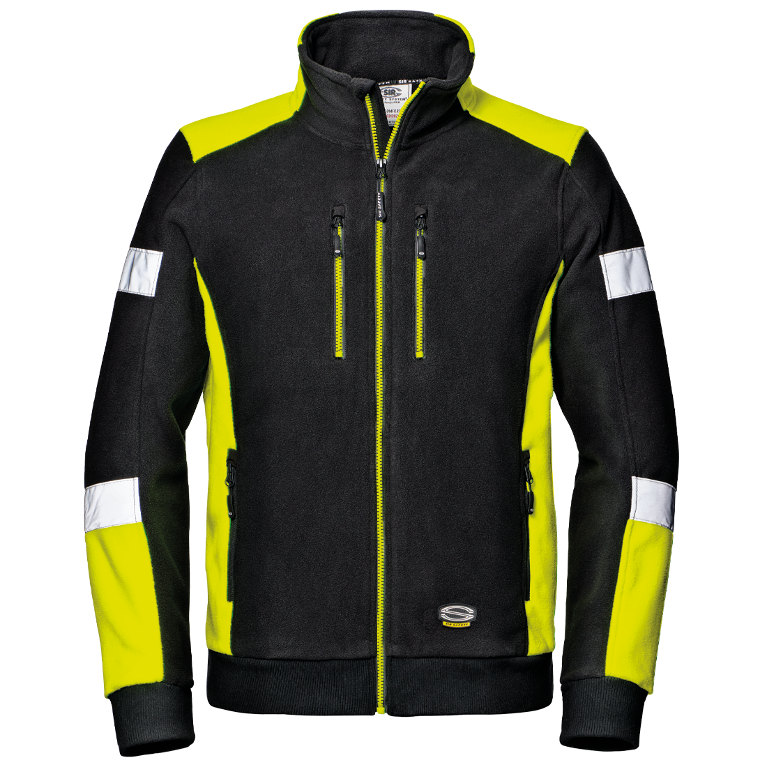 SIR SAFETY - BLACK YELLOW - COMFORT HI VZ HEAVY DUTY WORK FLEECE WORK ...